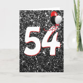 54th Birthday Balloons on Black Glitter Card | Zazzle