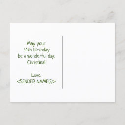 54th Birthday: Bold, Fun, Simple, Rainbow 54 Postcard | Zazzle