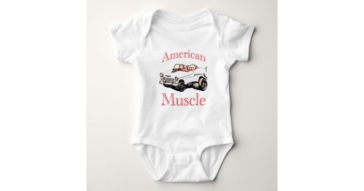55 chevy American Muscle Baby Bodysuit | Zazzle
