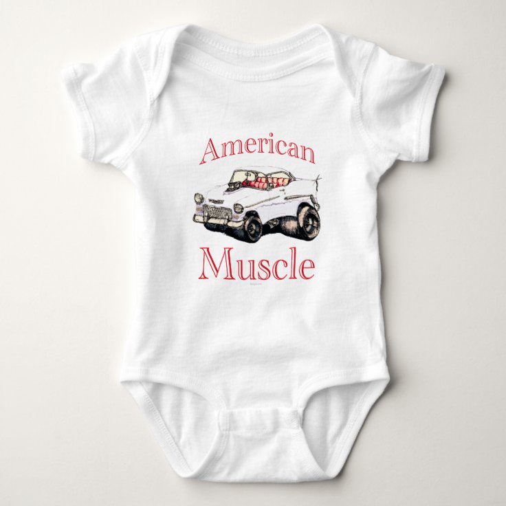 55 chevy American Muscle Baby Bodysuit | Zazzle