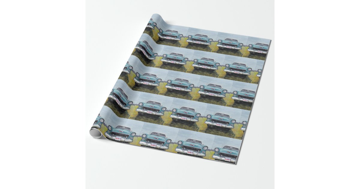 55' Chevy Car Art Wrapping Paper | Zazzle