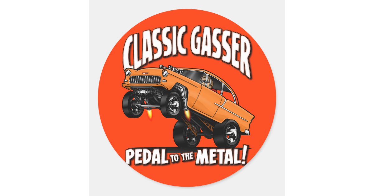 55 GASSER Flair Classic Round Sticker | Zazzle