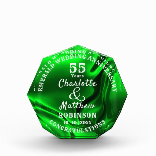 55th Anniversary Emerald Wedding Gift Personalized | Zazzle