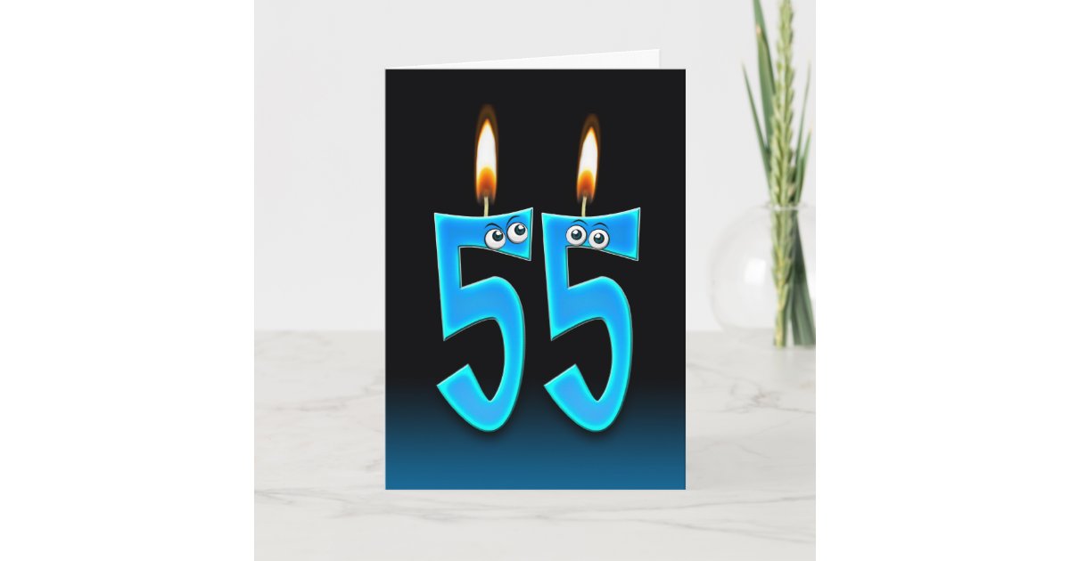 55th Birthday Candles Card | Zazzle.com