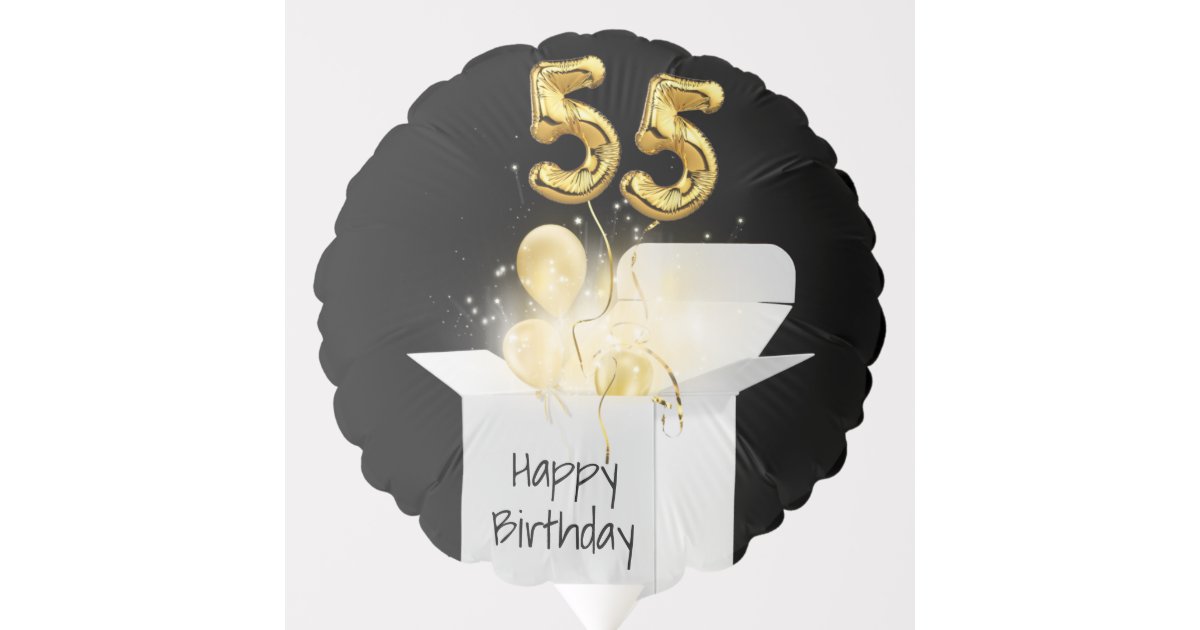 55th Birthday Gold Party Balloons | Zazzle