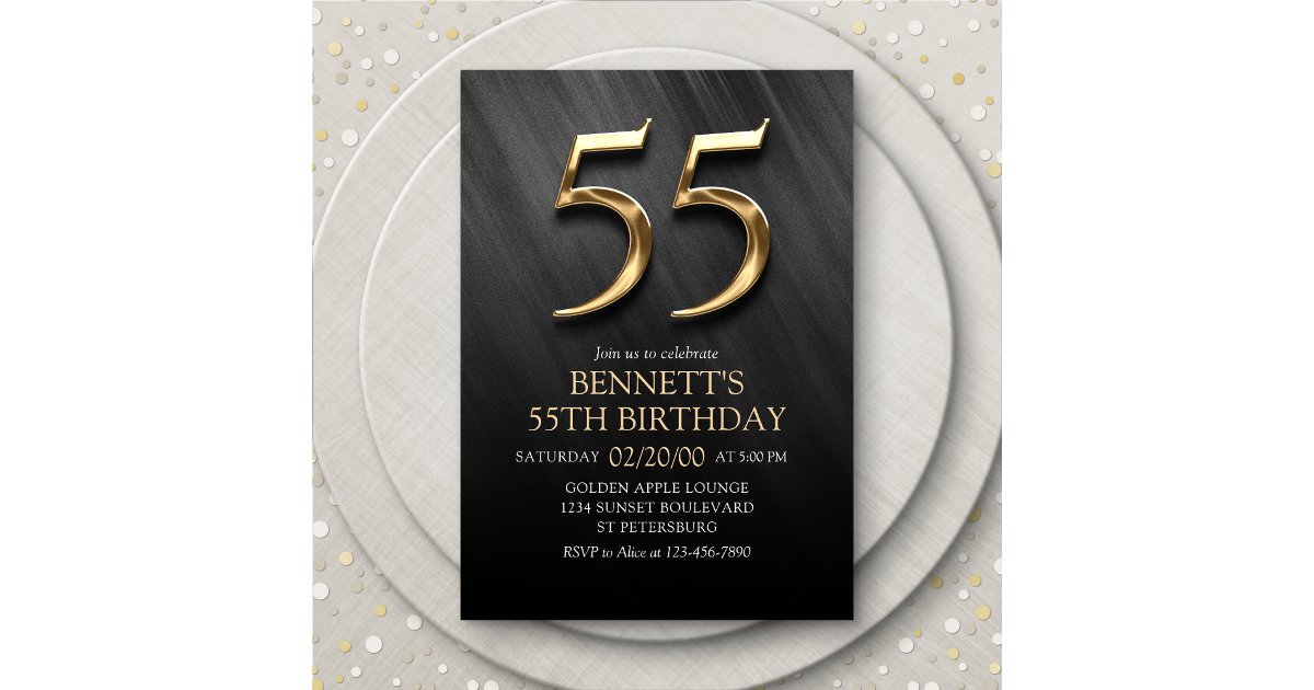 55th Birthday Invitation | Zazzle