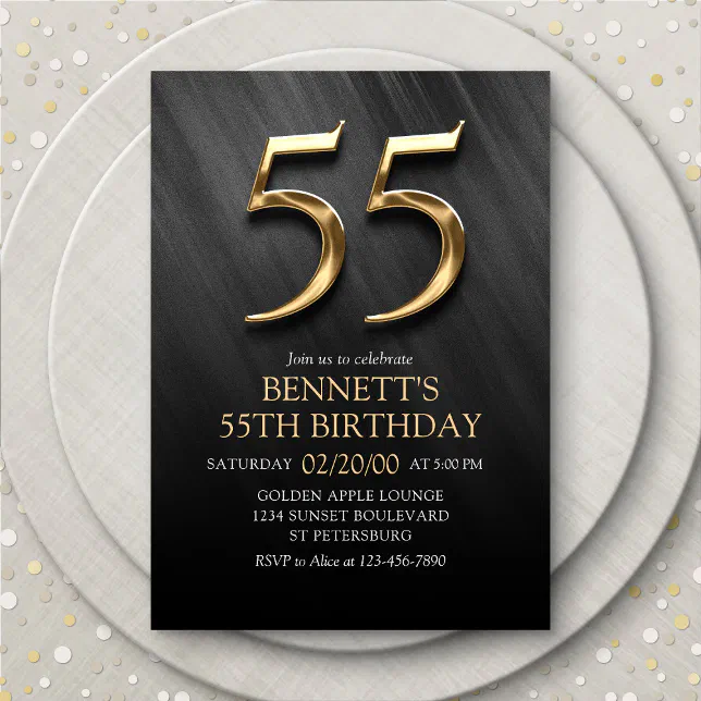 55th Birthday Invitation | Zazzle
