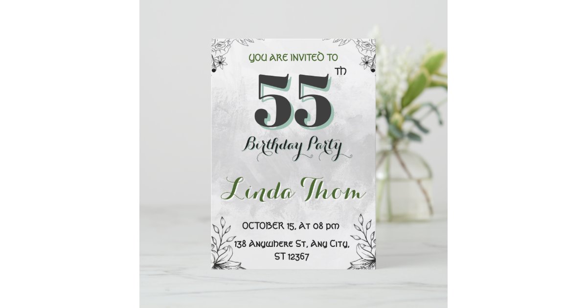 55th Birthday Invitation | Zazzle