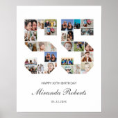 55th Birthday Number 55 Custom Photo Collage Poster | Zazzle