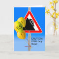 55th Birthday Over the Hill Sign, Caution Balloons Card | Zazzle