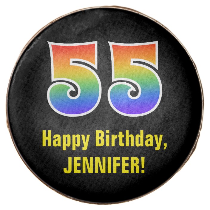 55th Birthday - Rainbow Spectrum Pattern Number 55 Chocolate Covered ...