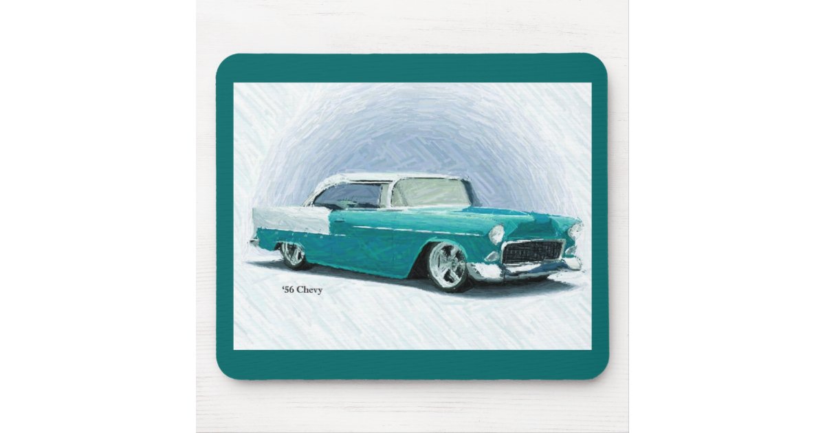 '56 Chevy - Turquoise Digital Art Mousepad | Zazzle