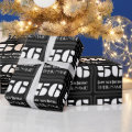 56th Birthday: Art Deco Inspired Look "56" & Name Wrapping Paper | Zazzle