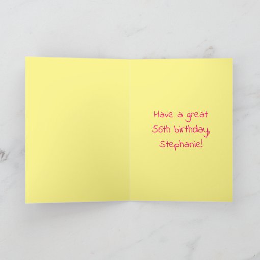 56th Birthday: Pink Stripes & Hearts, Rainbow # 56 Card | Zazzle