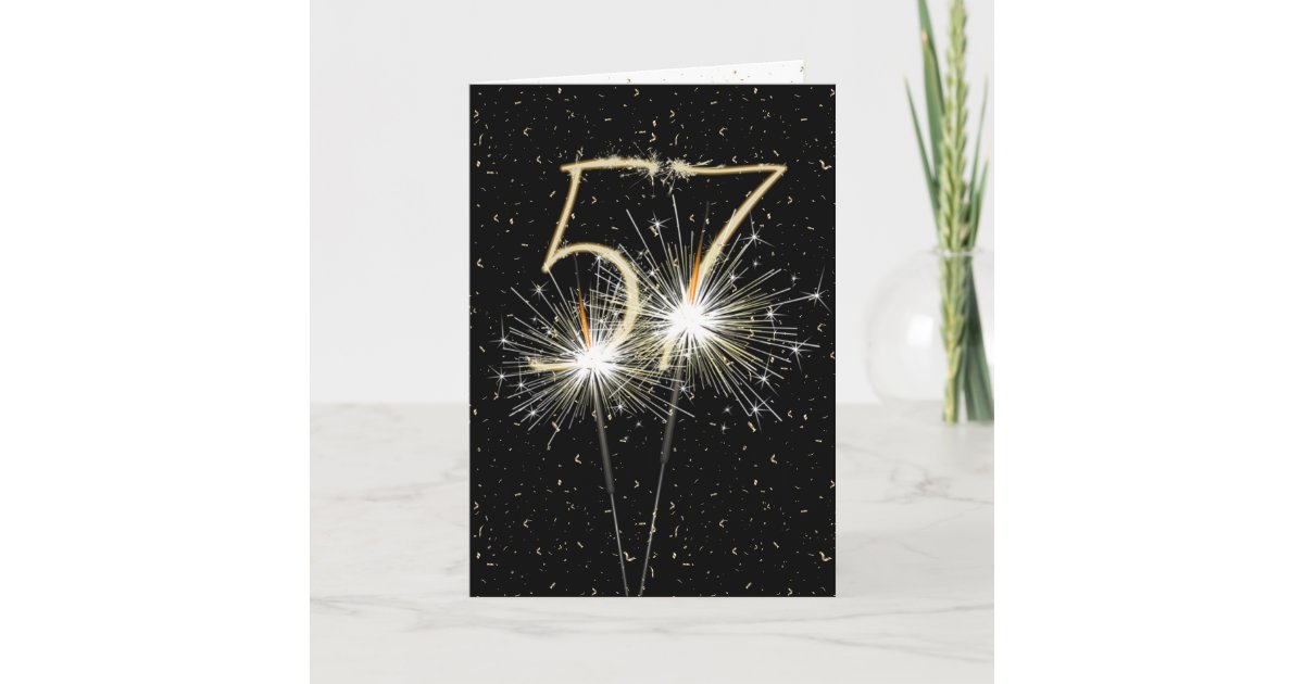 57th wedding anniversary sparklers card | Zazzle