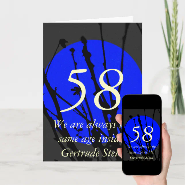 58th Age Birthday Quote Greeting Card | Zazzle