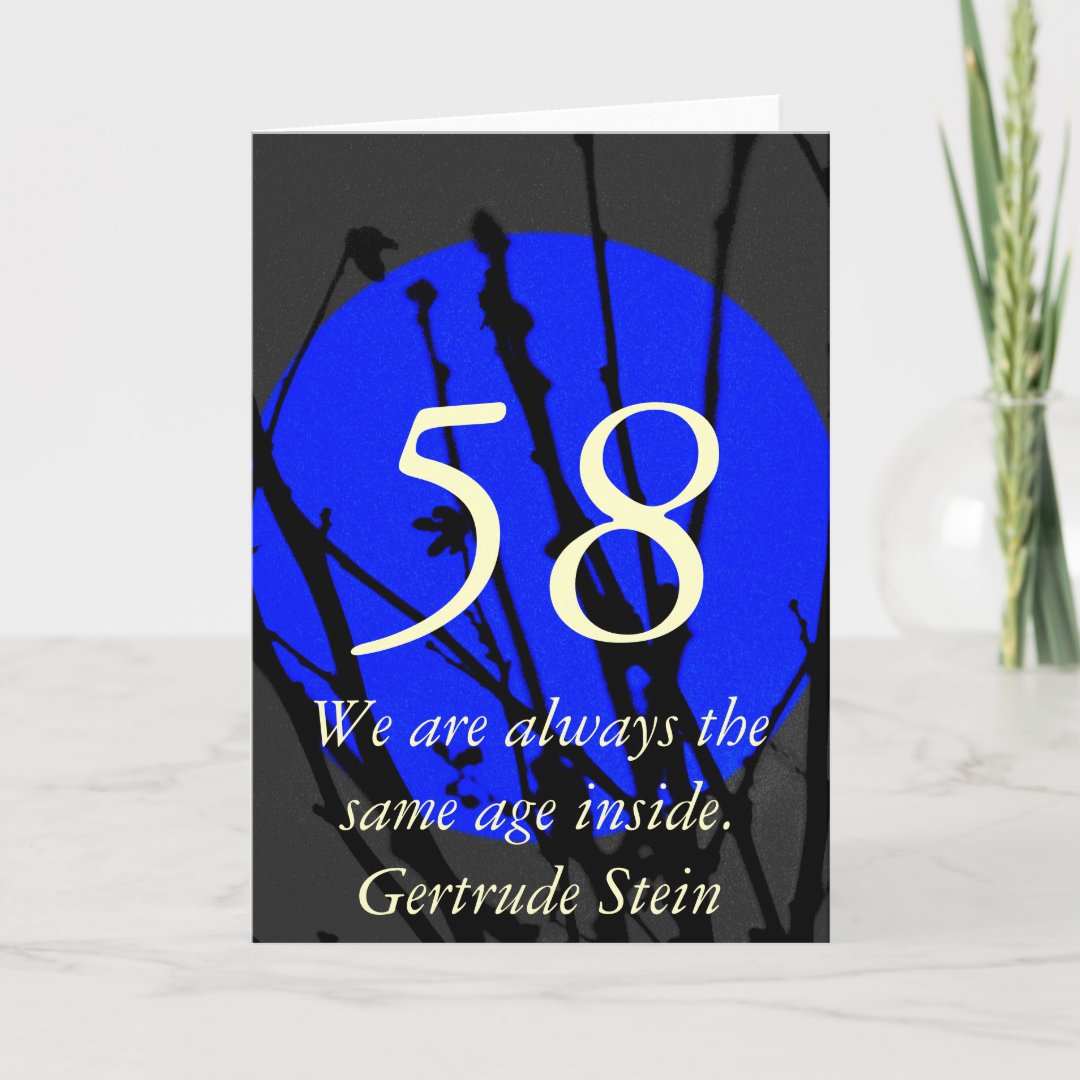 58th Age Birthday Quote Greeting Card | Zazzle