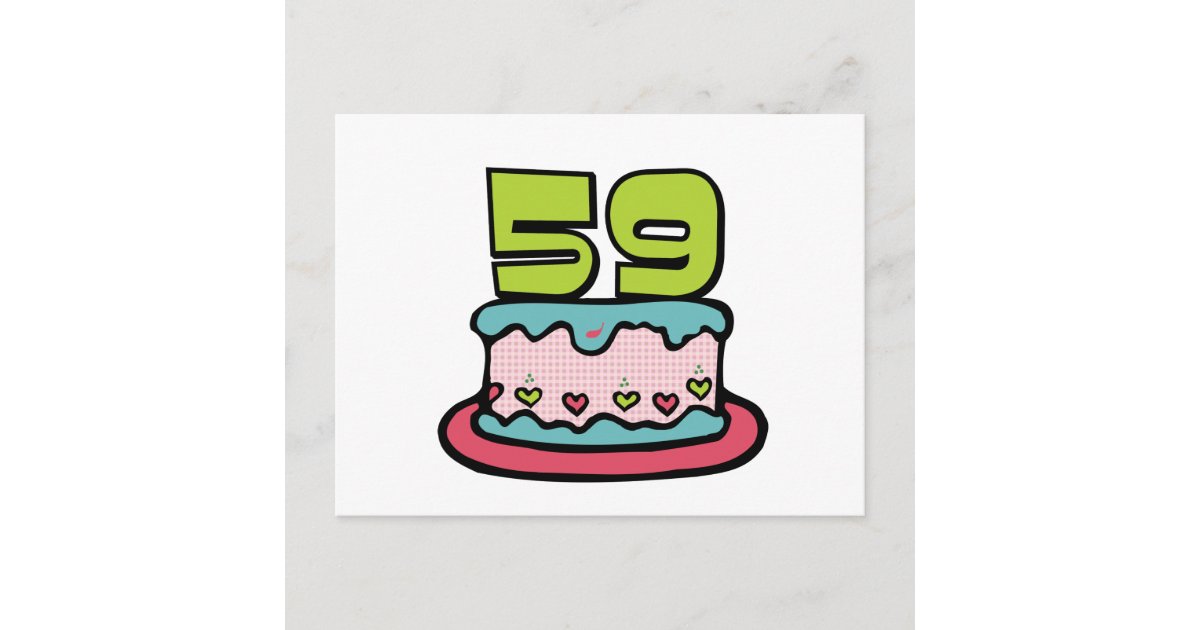 59 Year Old Birthday Cake Postcard | Zazzle