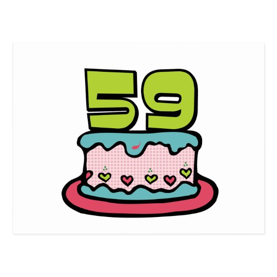 59 Year Old Birthday Cake Postcard | Zazzle.com