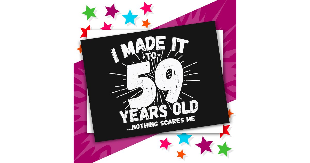 59 Year Old Sarcastic Meme Funny 59th Birthday Postcard | Zazzle