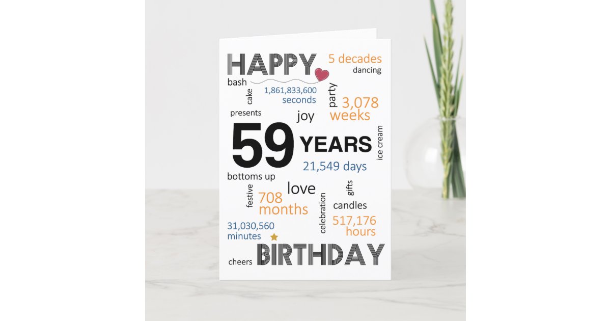 59th Birthday Card | Zazzle