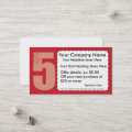 $5.00 Off Coupon Business Card | Zazzle