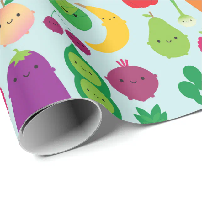 5 A Day Fruit & Vegetables Wrapping Paper | Zazzle
