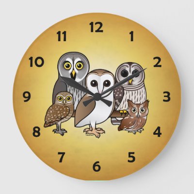 Cute Cartoon Bird Clocks for Birders, Bird Lovers, Lovebird Fans