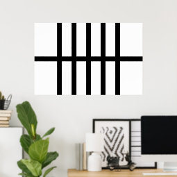 5 Bisected Black Lines Poster | Zazzle