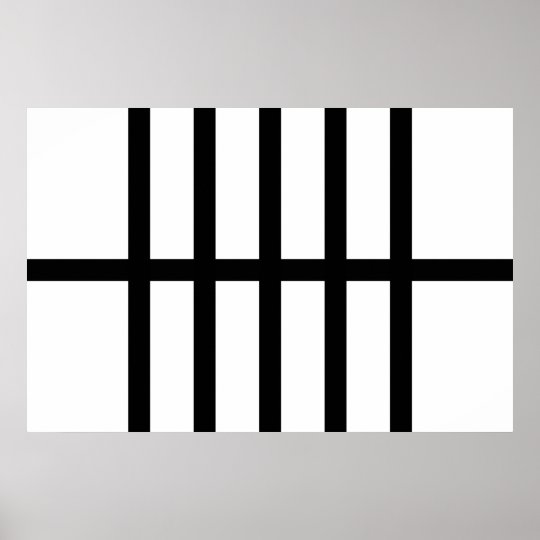 5 Bisected Black Lines Poster | Zazzle.com