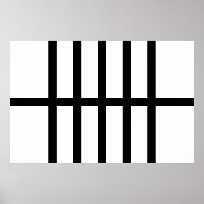 5 Bisected Black Lines Poster | Zazzle.com