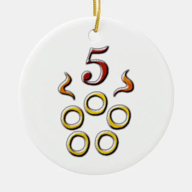 5 Golden Rings Ceramic Ornament | Zazzle