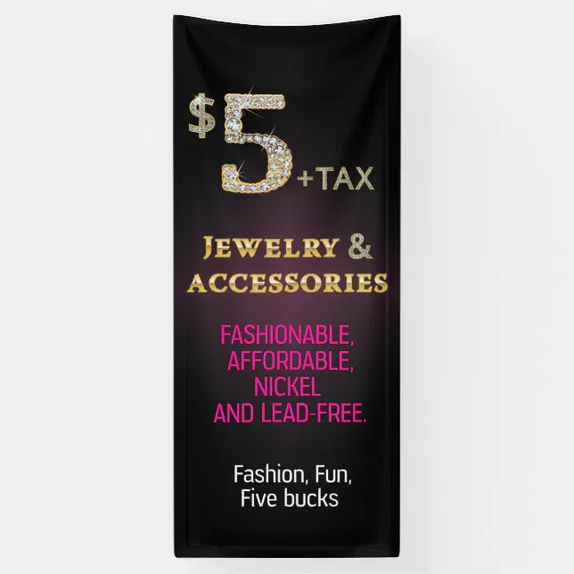 $5 Jewelry and Accessories Banner | Zazzle