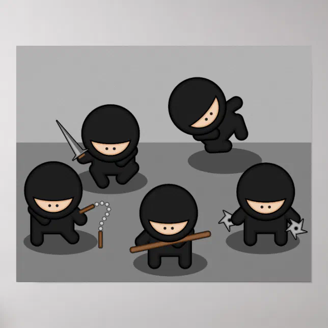 5 Little ninjas Poster | Zazzle