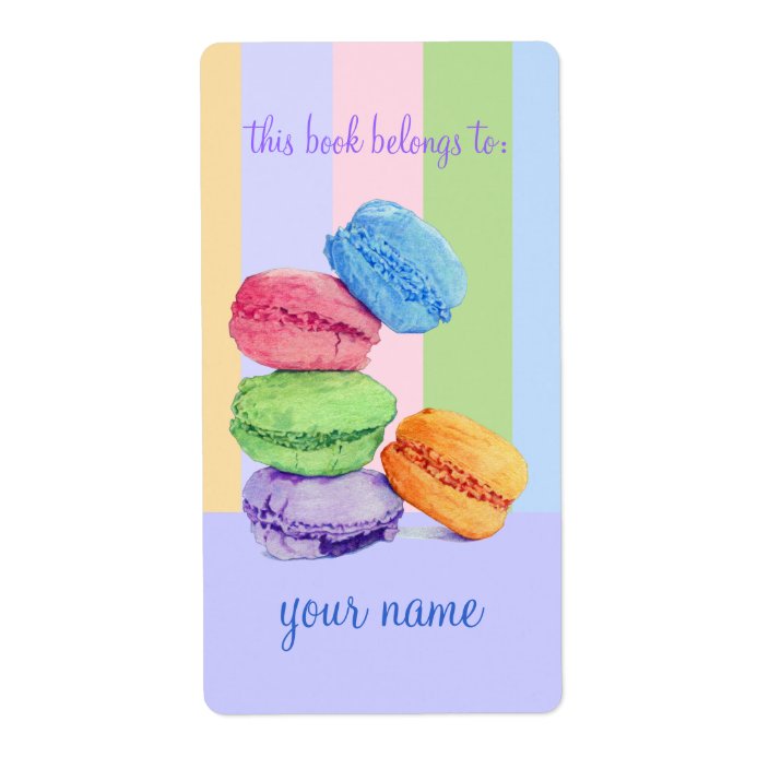 5 Macarons Bookplate Label | Zazzle