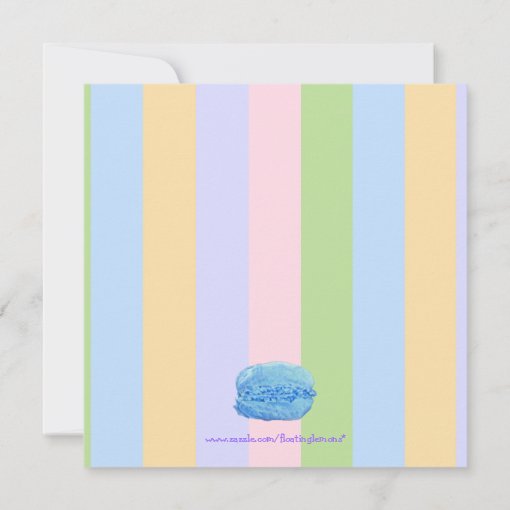 5 Macarons stripes Birthday Invitation | Zazzle