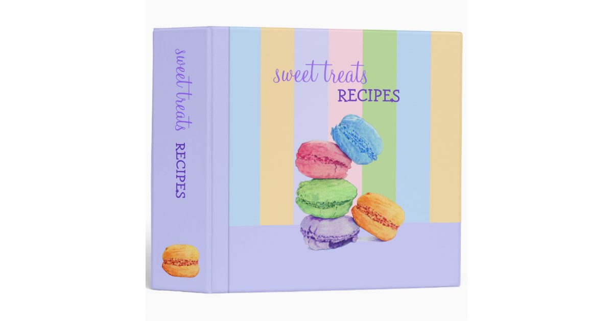 5 Macarons stripes Recipe Binder | Zazzle
