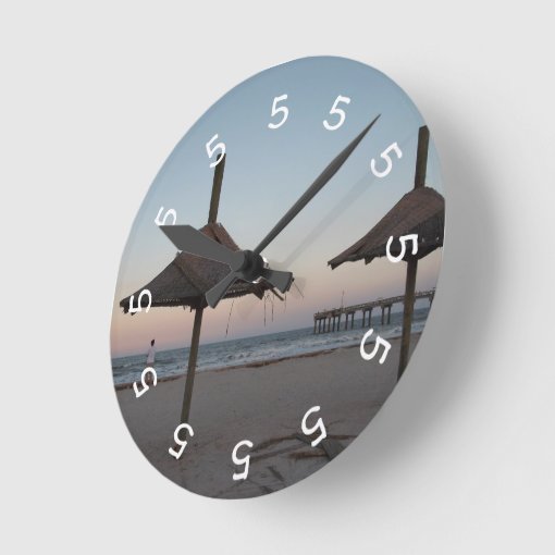 5 o'clock Beach Theme Wall Clock | Zazzle