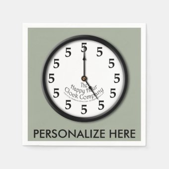 5 O'Clock Clock Napkins | Zazzle
