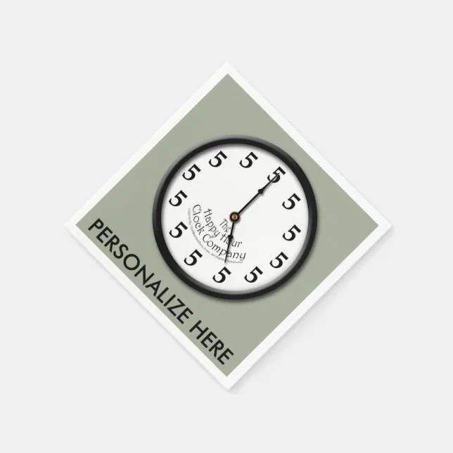 5 O'Clock Clock Napkins | Zazzle