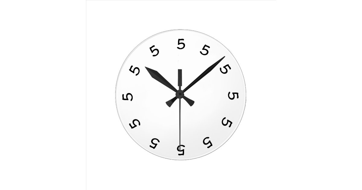 5 o'clock Simple Wall Clock | Zazzle.com