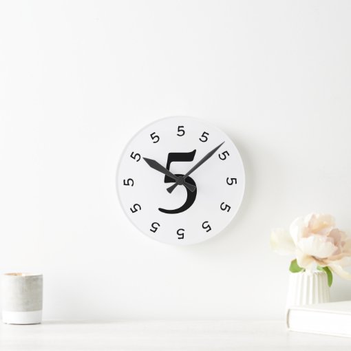 5 o'clock Simple Wall Clock 2 | Zazzle