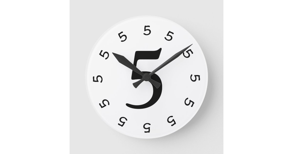 5 o'clock Simple Wall Clock 2 | Zazzle