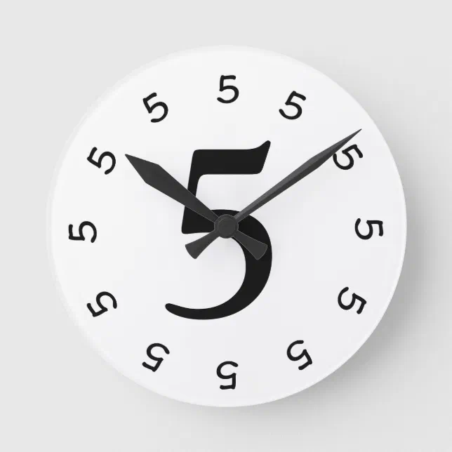 5 o'clock Simple Wall Clock 2 | Zazzle