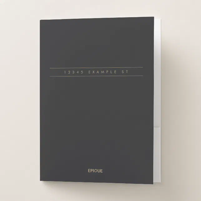 5-Pack Property Folders Dark w/ Gold Letters | Zazzle
