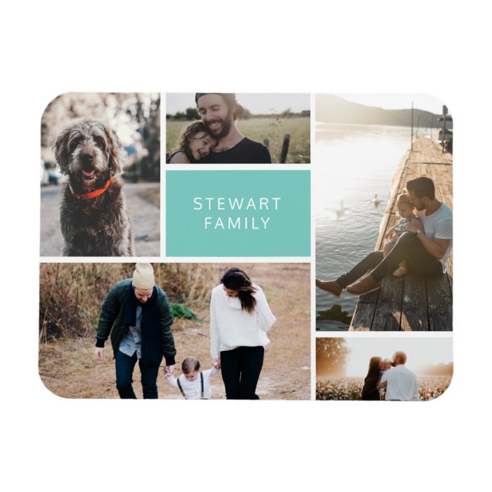 5 Photo Collage Magnet | Zazzle.com