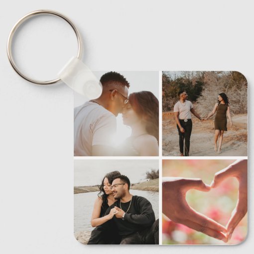 5 Photo Custom Collage Personalized Keychain | Zazzle