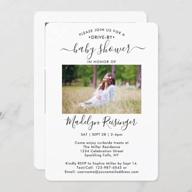 5 Photo Drive-By Social Distancing Baby Shower Invitation | Zazzle