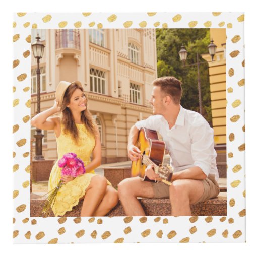5 Photo White Gold Engagement Cube | Zazzle