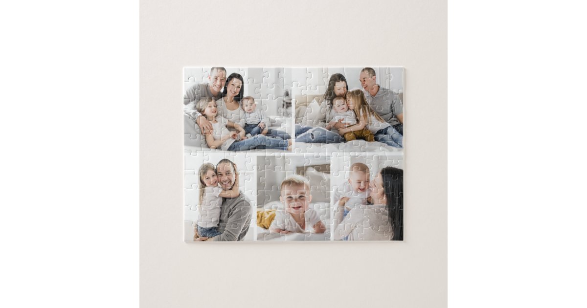 5 Photos Gallery Collage Personalized Puzzle | Zazzle